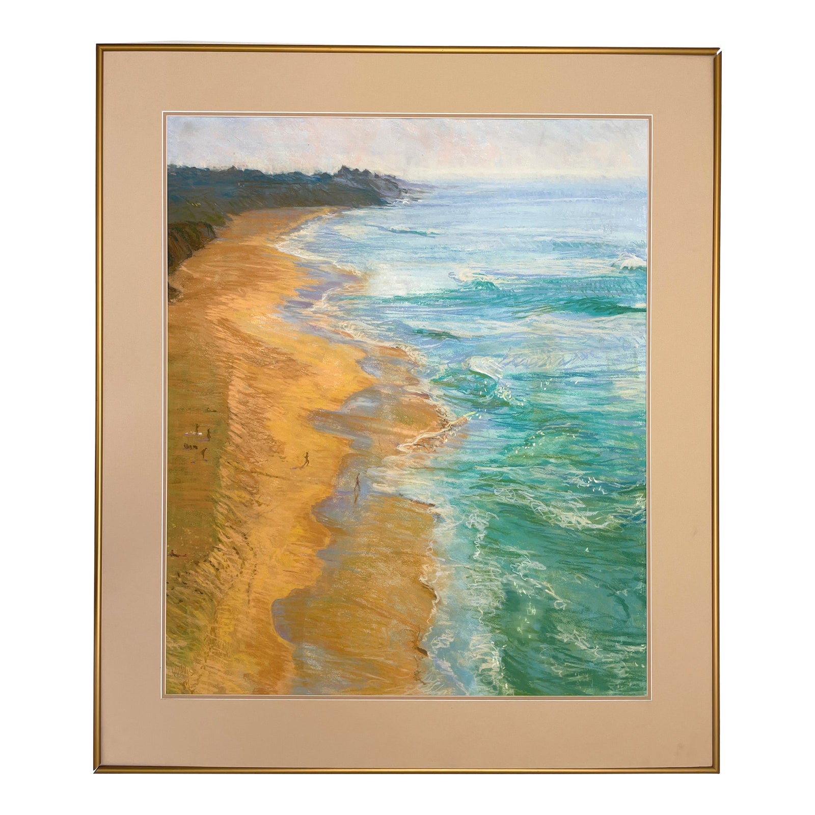 1984 “New Brighten Beach” Pastel on Paper by Kitty Wallis - | Chairish