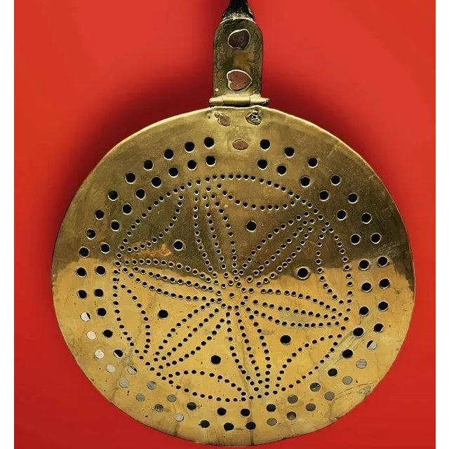 Early 18th Century French Brass Plague Pan With Forged Iron Handle ...