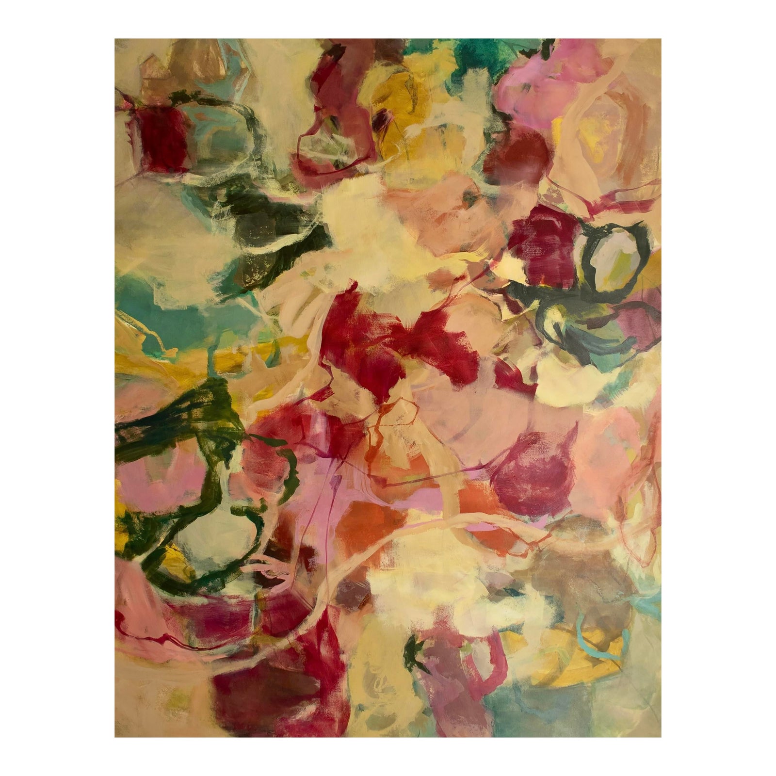Large-Scale Contemporary Abstract Oil Painting | Chairish