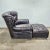 Restoration Hardware Leather Churchill Lounge Chair With Ottoman | Chairish