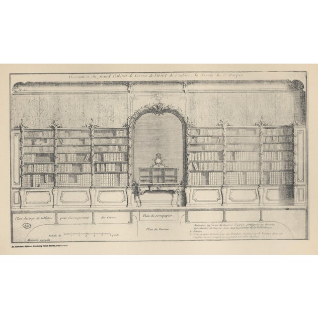 Set of 2- C1900 Antique Interior Design Lithographs for Library, With ...