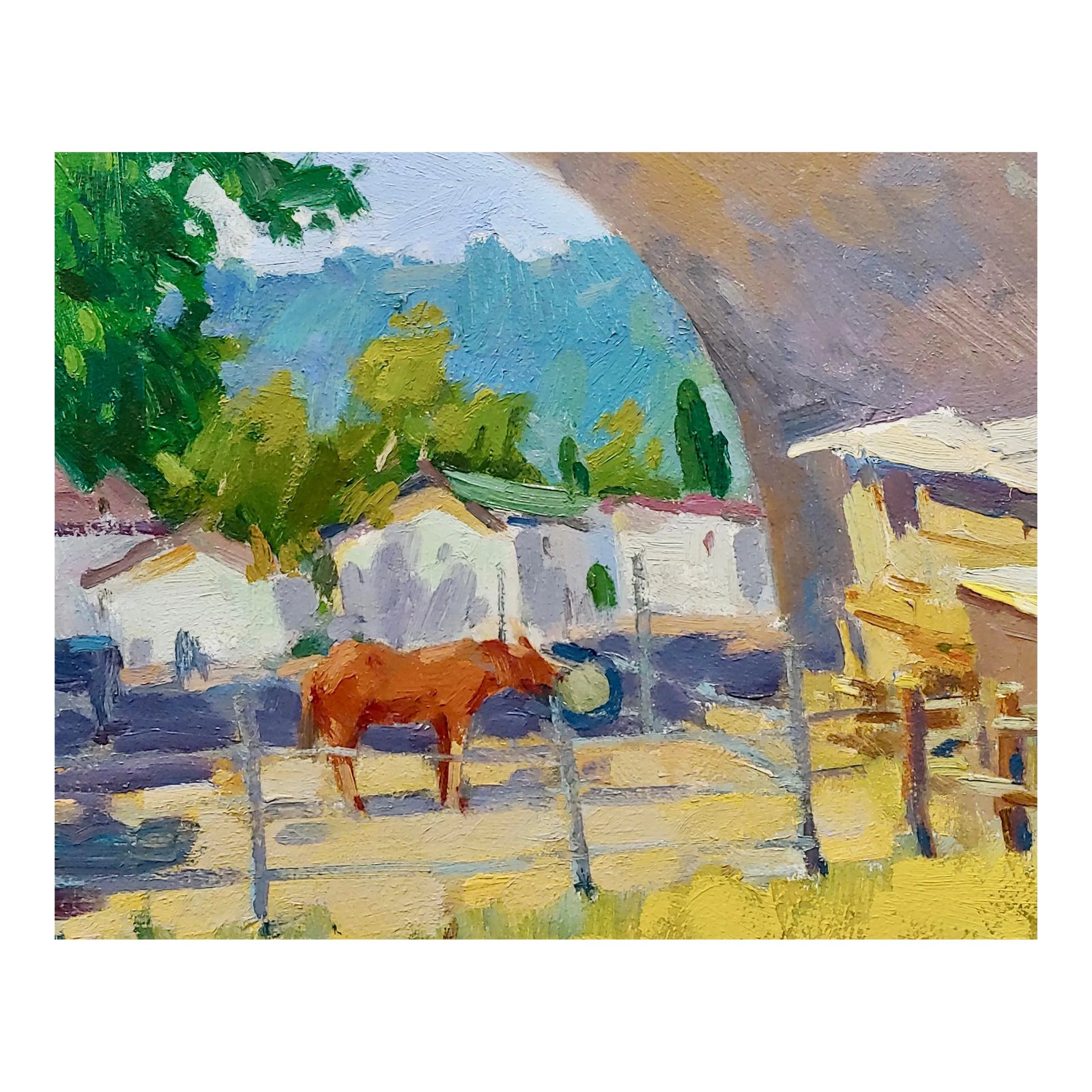 Ovanes Berberian-Horse Farm Under the Pasadena Arroyo Seco Bridge-Oil ...