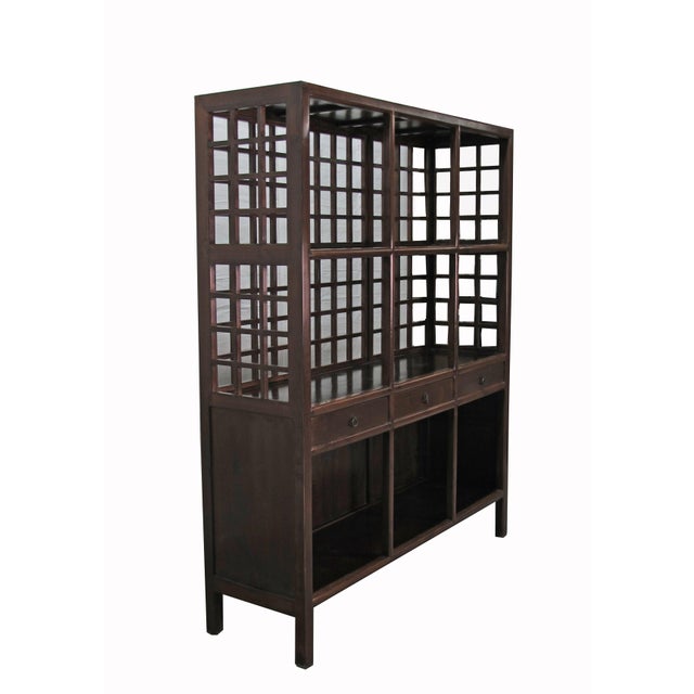 Brown Asian Display Cabinet | Chairish
