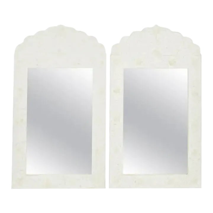Pair of Syrian Moorish Style Bone Inlay Mosaic Wall Mirrors | Chairish