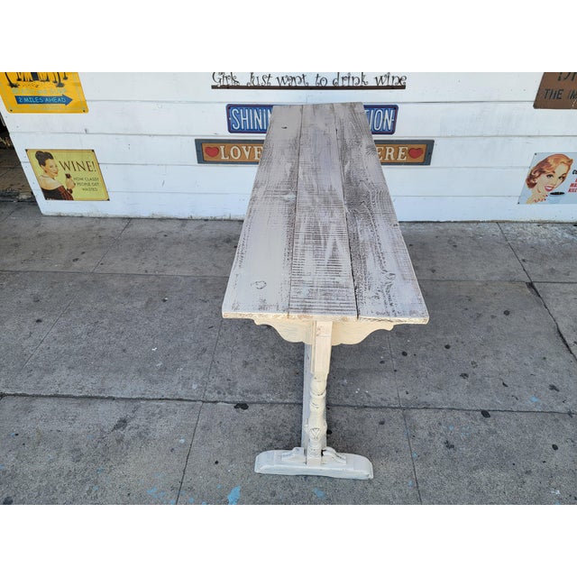 1990s Rustic Shabby Chic Wooden Console Table | Chairish
