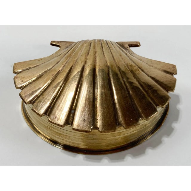 Vintage Brass Clam Shell Lidded Box | Chairish