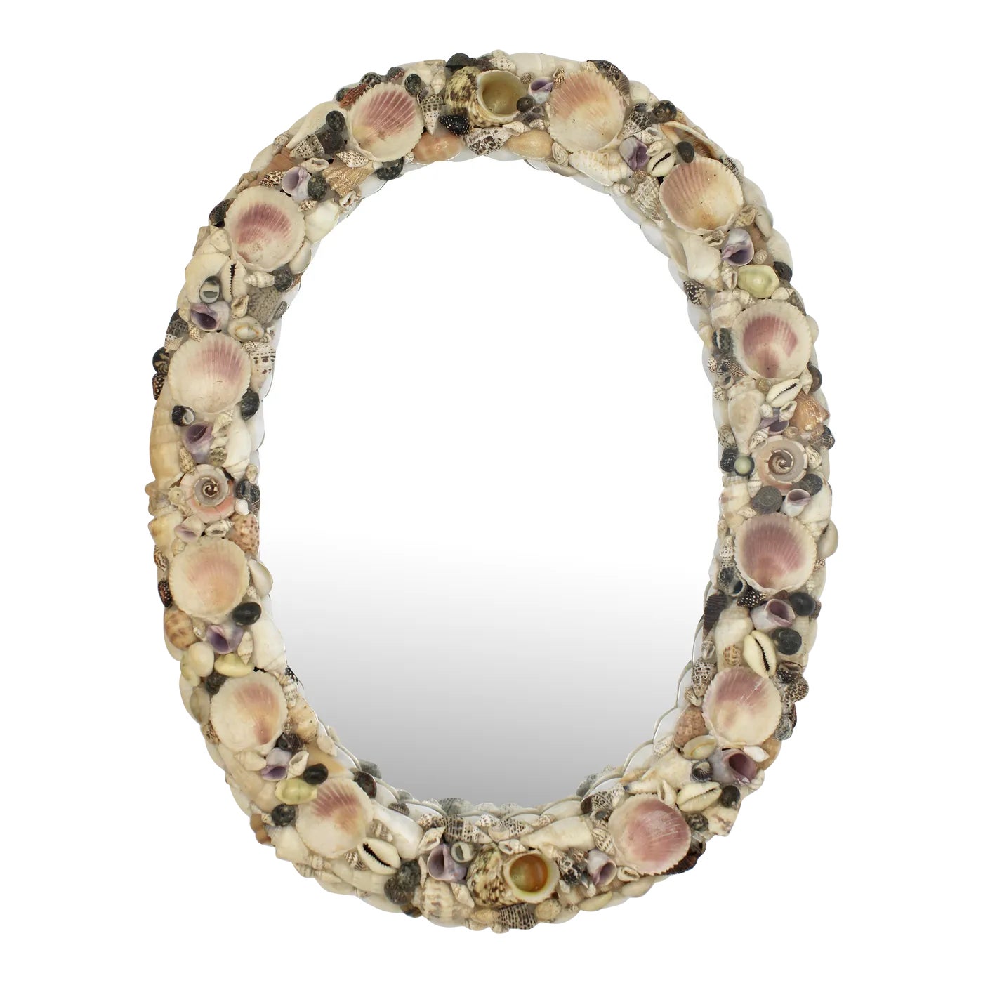 Vintage Seashell Wall Mirror | Chairish