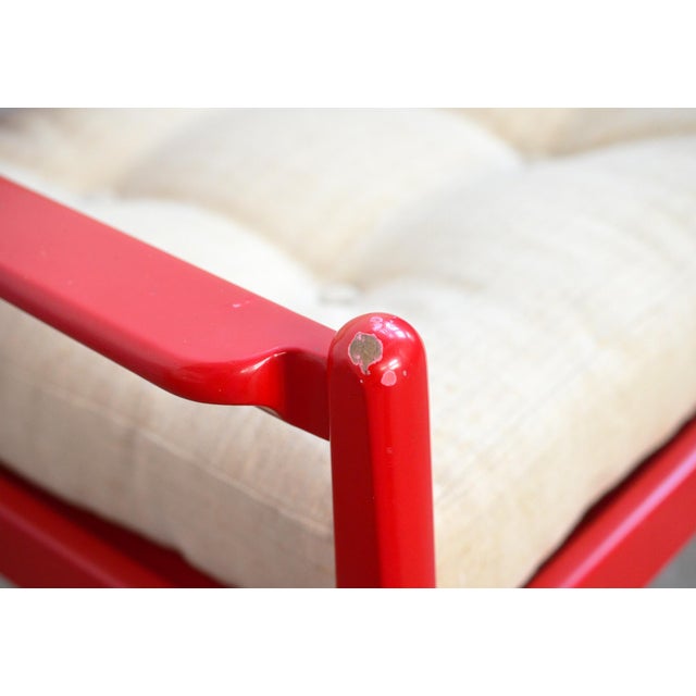 Vintage Armchair with Red Frame | Chairish