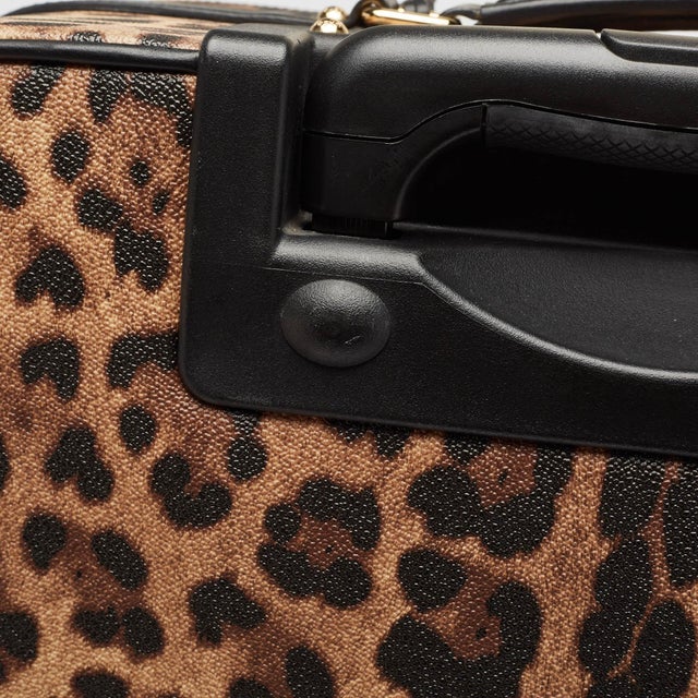 Dolce & Gabbana Brown Leopard Print Coated Canvas Large Trolley | Chairish