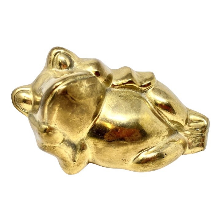 Mid-Century Modern Solid Brass Frog Shaped Vase | Chairish