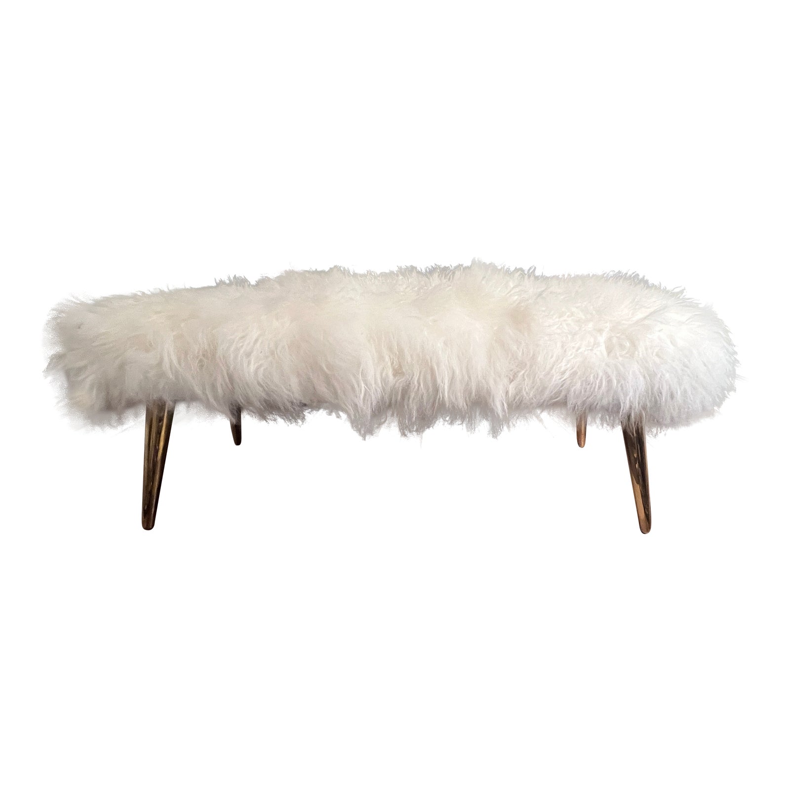 Large Mongolian Lamb Bench Jonathan Adler | Chairish