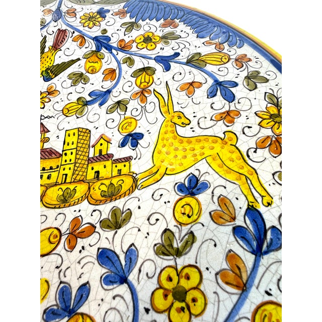 Italian Provincial Deruta Hand Painted Decorative Large Plate | Chairish