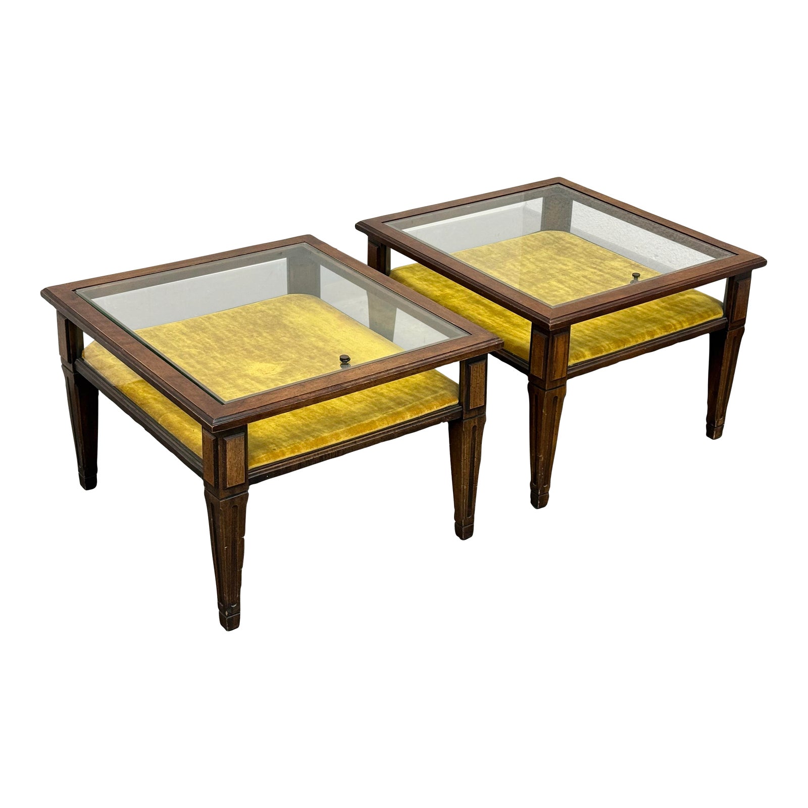 Vintage Brandt Display Curio Side Tables, Pair | Chairish