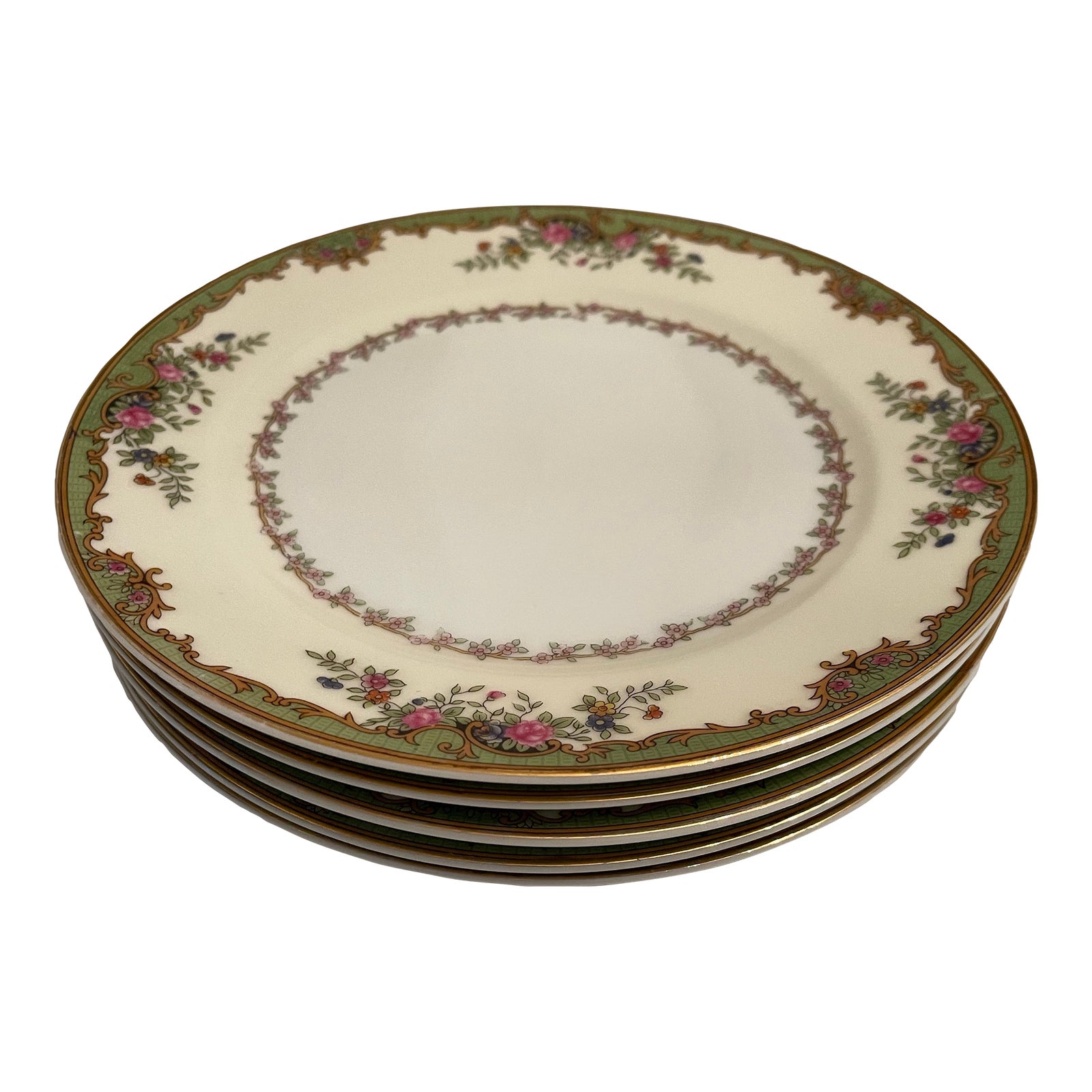 Early 20th Century Noritake Set of 5 Salad /Appetizer Plates Nordich ...