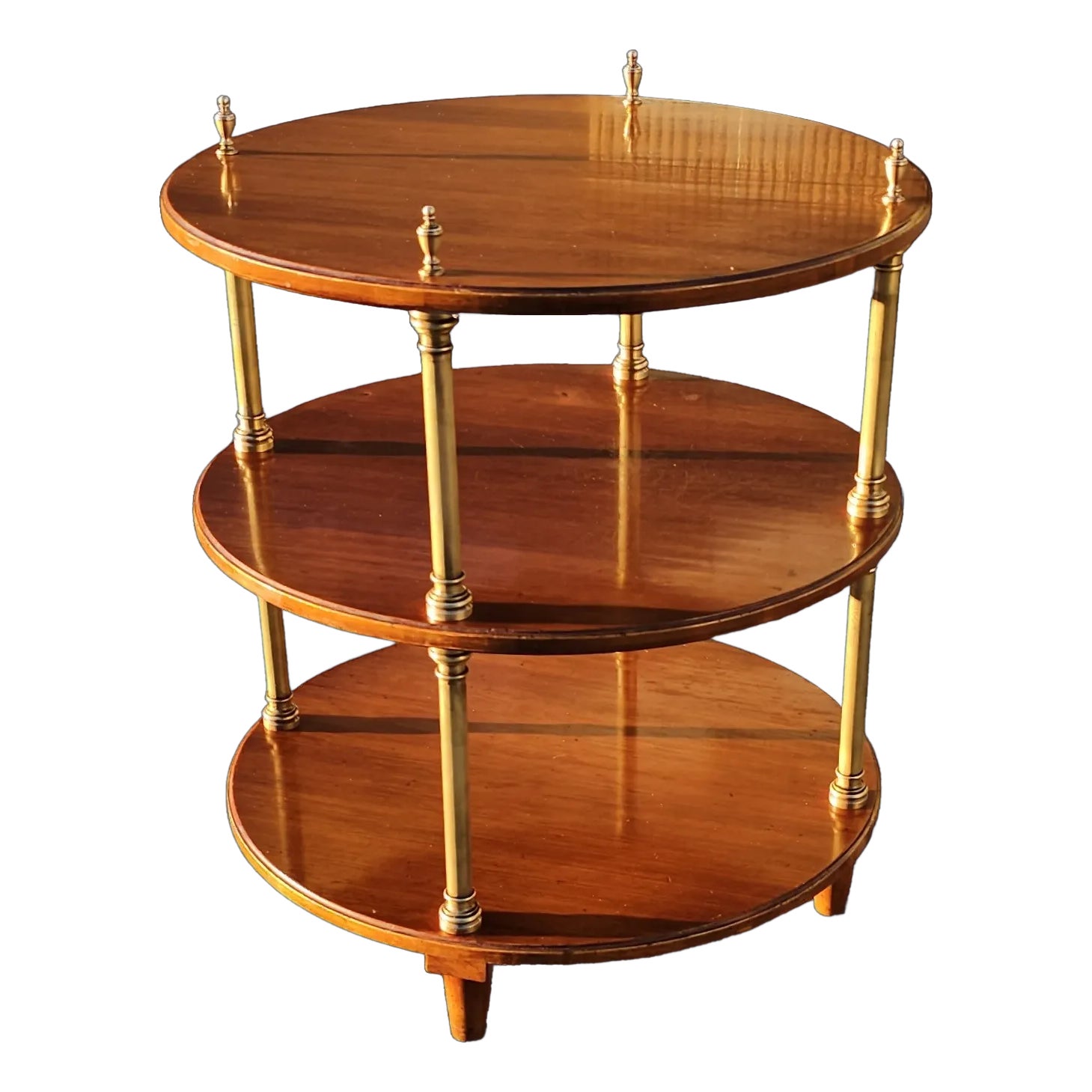 Vintage Alfred Assid English Campaign Style Three-Tiered Stand | Chairish