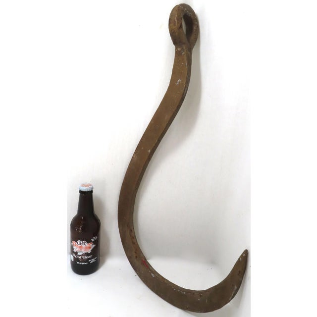 Giant Size Early 19th Century Hand Wrought Iron Hook | Chairish