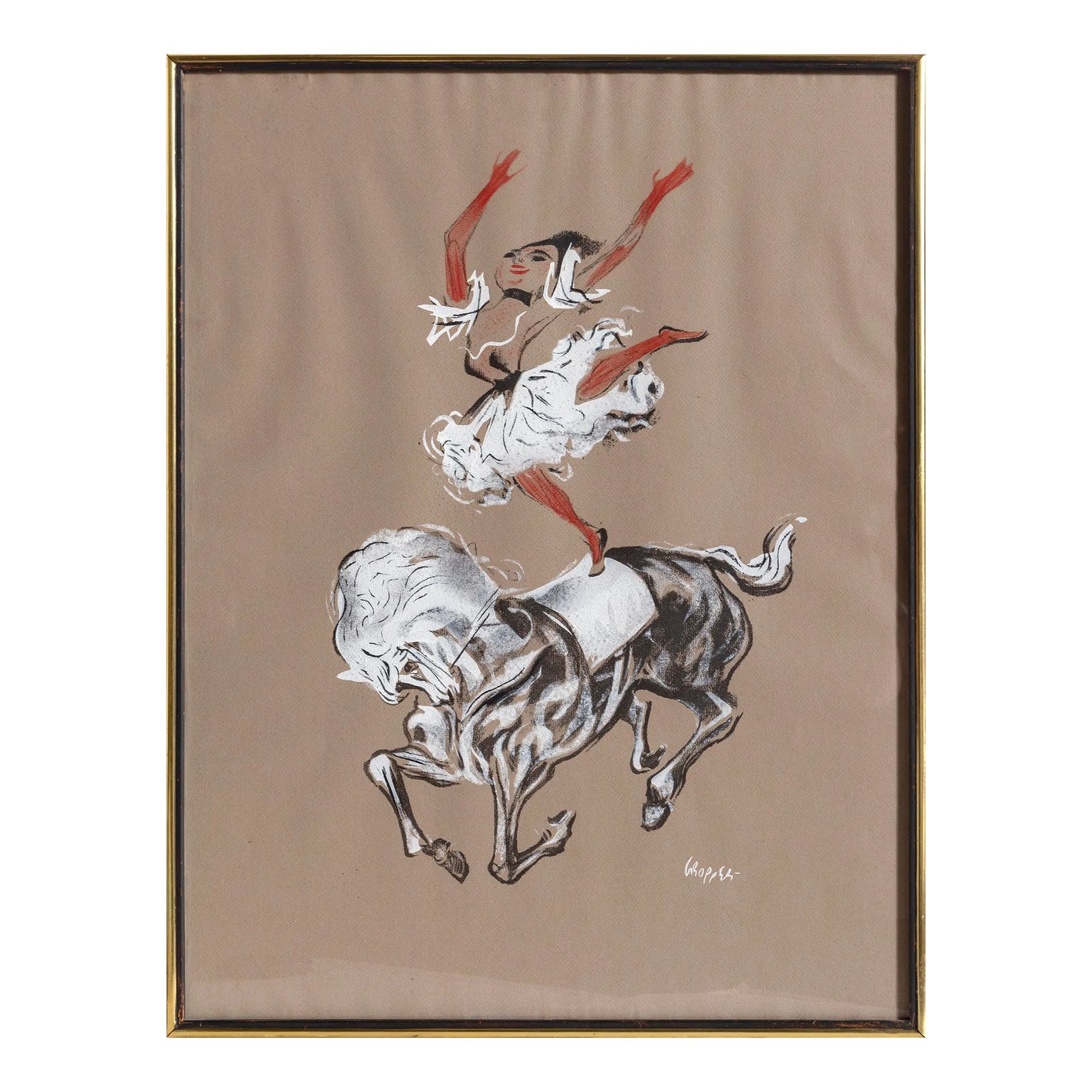 Dancer on Horseback, William Gropper Lithograph, Signed in the Stone ...