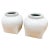 White Distressed Glazed Clay Vases - a Pair | Chairish