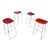 Jasper Morrison Hi Pad Stools in Red Leather by Cappellini - Set of 4 ...