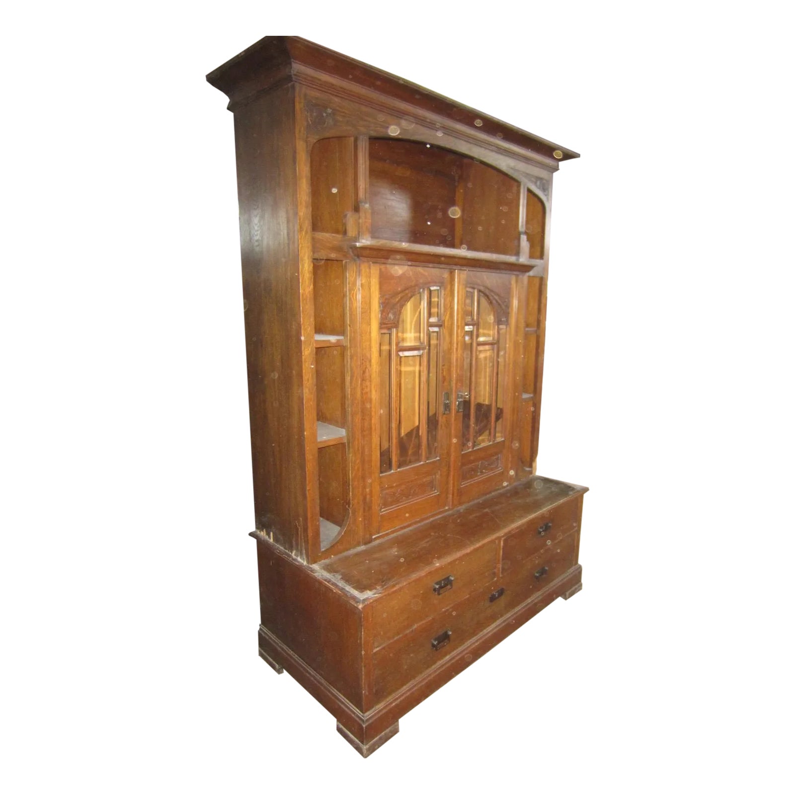 Scottish Oak Library Drawer Cabinet | Chairish