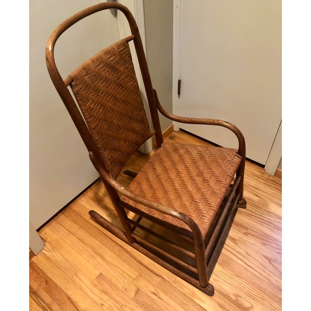 1940s Bentwood Splint Rocker After Thonet | Chairish