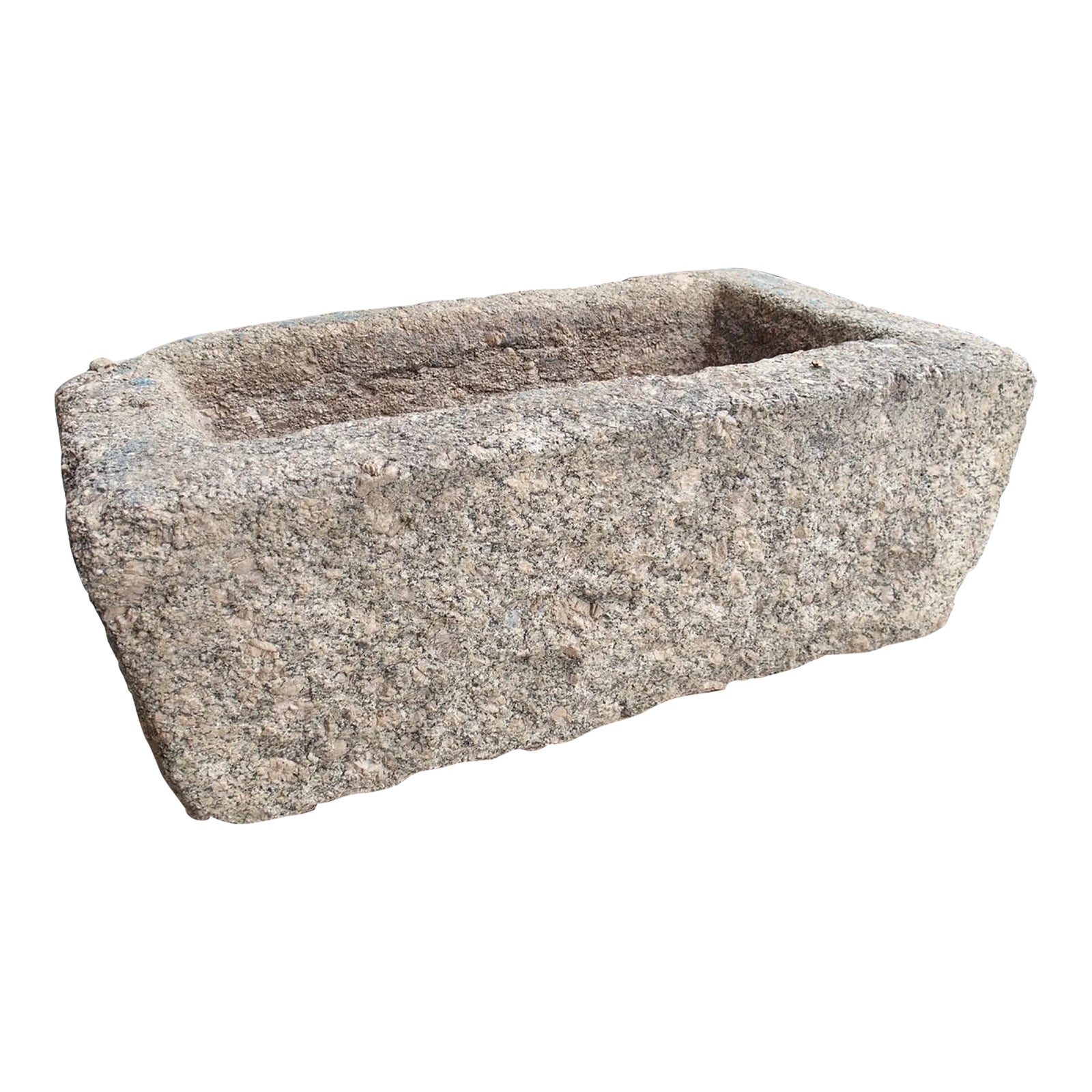 Antique Weathered Rectangular Granite Trough From Brittany, France, 19th Century | Chairish