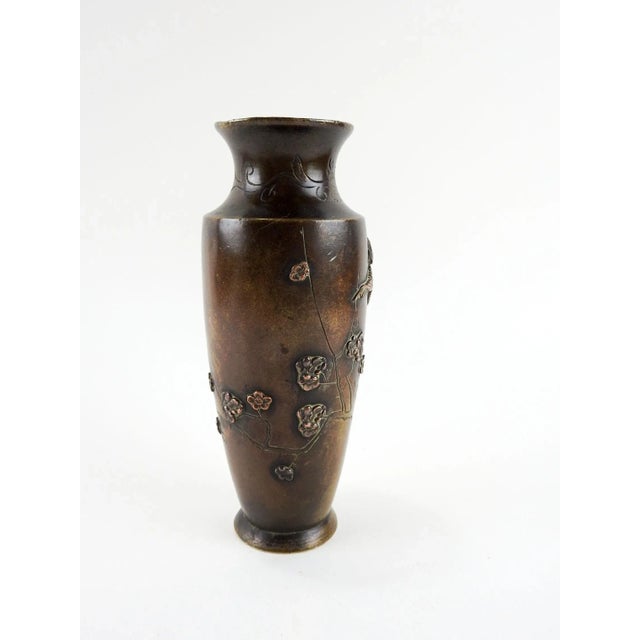 Japanese Bronxe & Copper Mixed Metal Vase | Chairish
