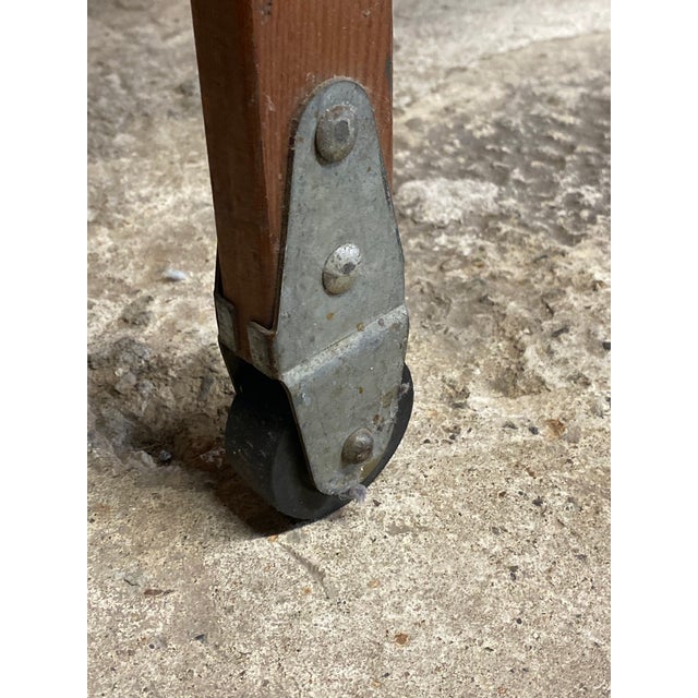 Vintage Factory Slat Folding Table | Chairish