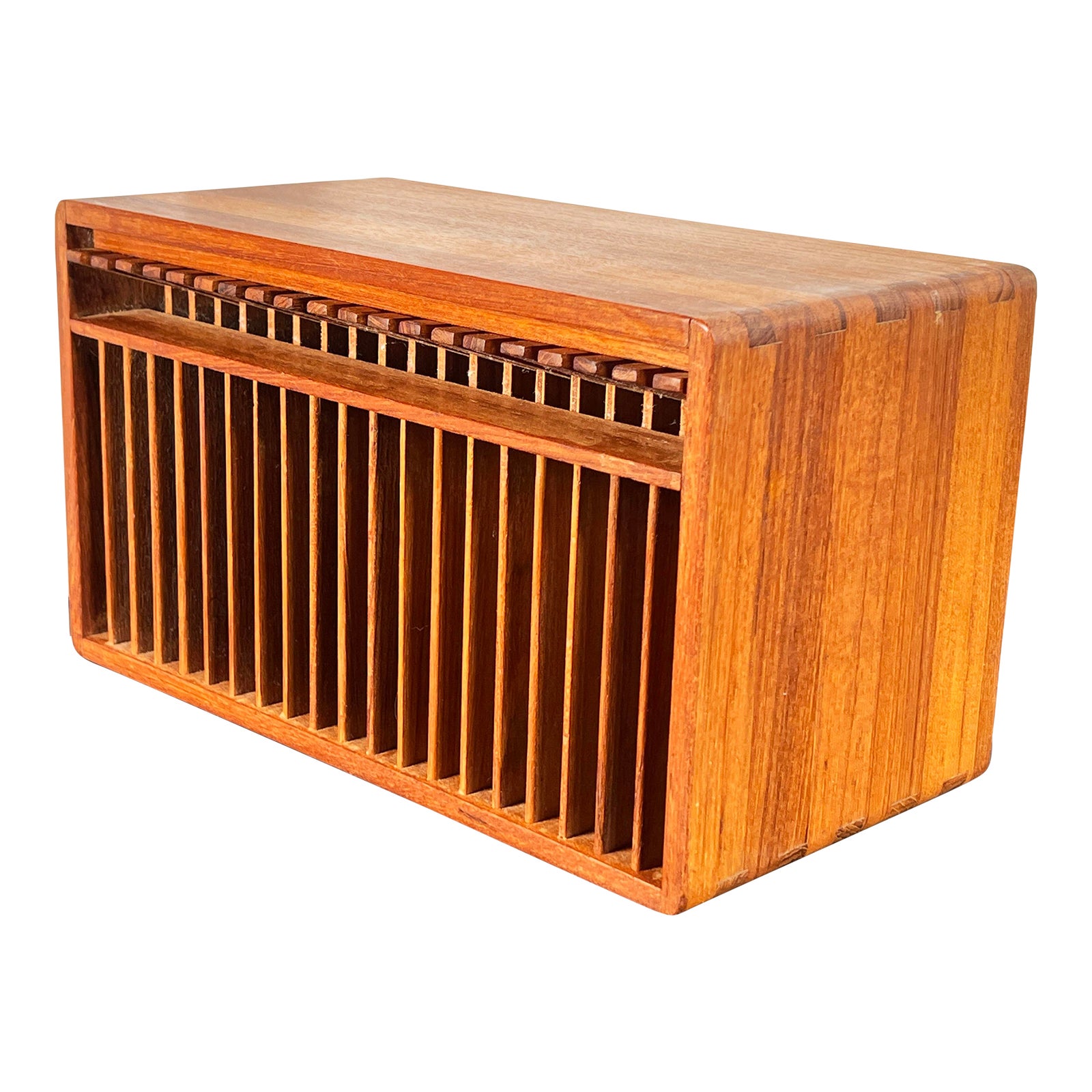 Vintage Danish Modern Teak Wall Mounted CD Disc Holder by Kalmar | Chairish