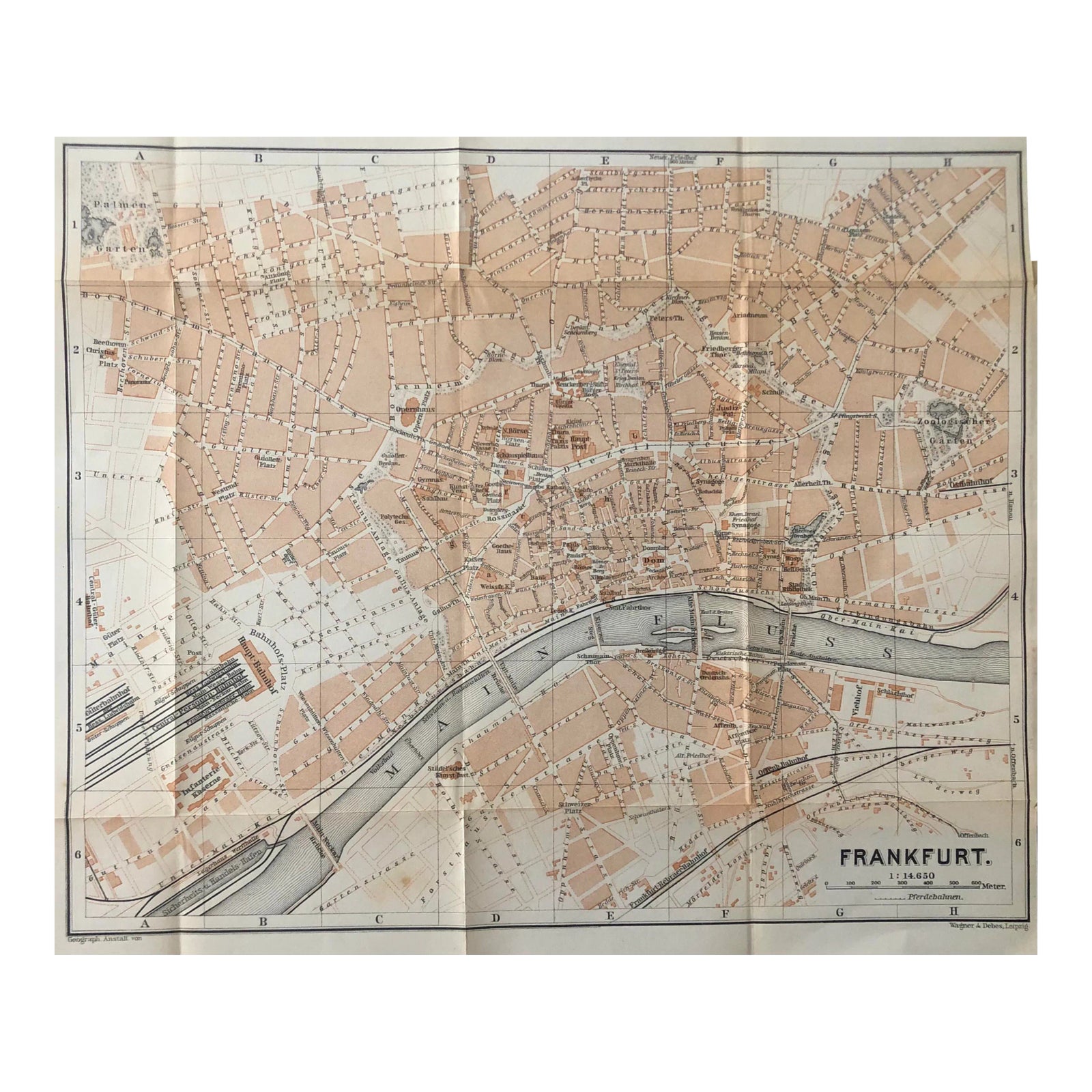 1880 Map of Frankfurt Germany | Chairish