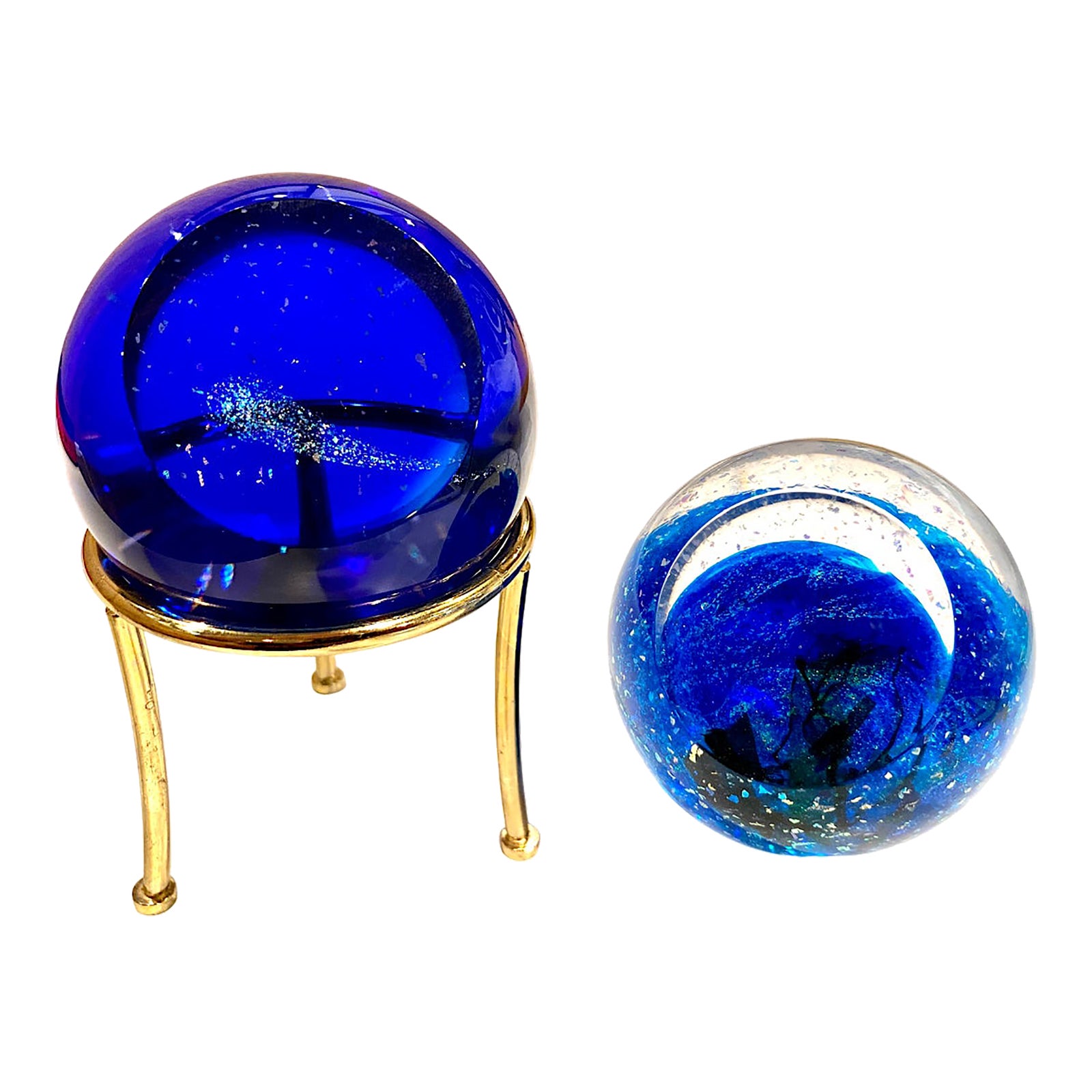 1990s Glass Eye Studio Celestial Series Paperweights Set of 2 Plus ...