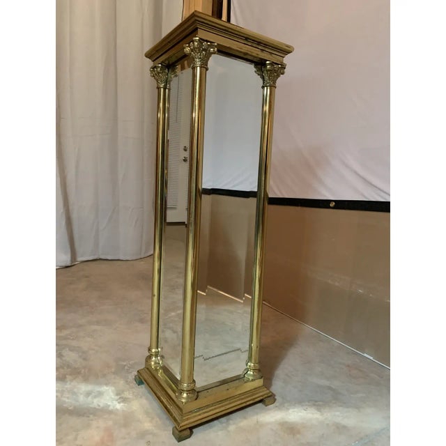 Early 20th Century Corinthian Column and Beveled Mirror Pedestal ...