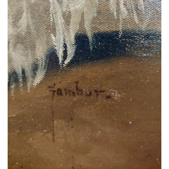 Lajos Jambor -Woman Looking in Her Handheld Mirror-Oil Painting C.1920s ...