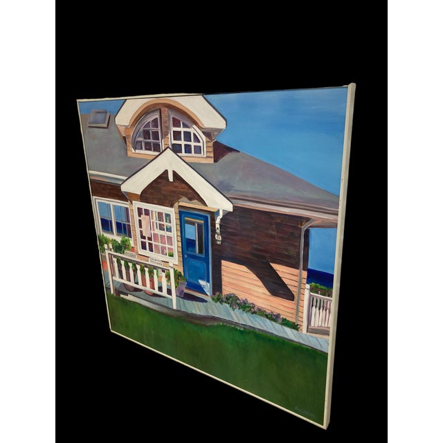 Sue Slater Realist Beach Cottage Painting | Chairish