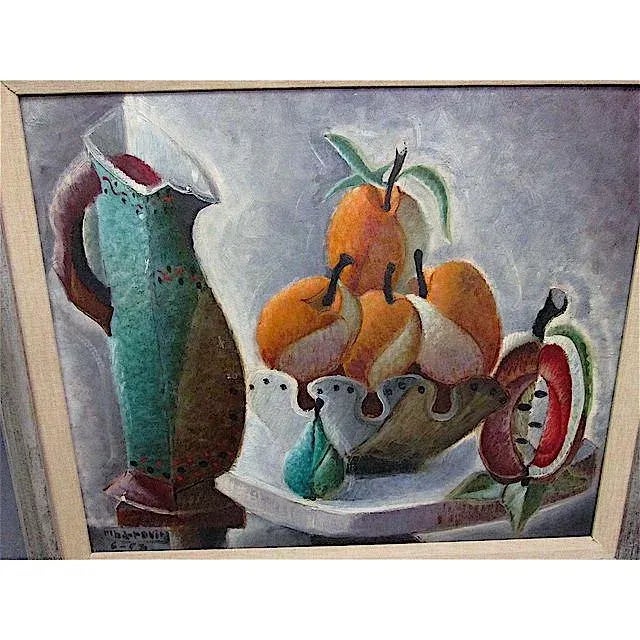 Original Signed/Dated '52 Vintage Mid 20th C. Oil On Canvas By Listed ...