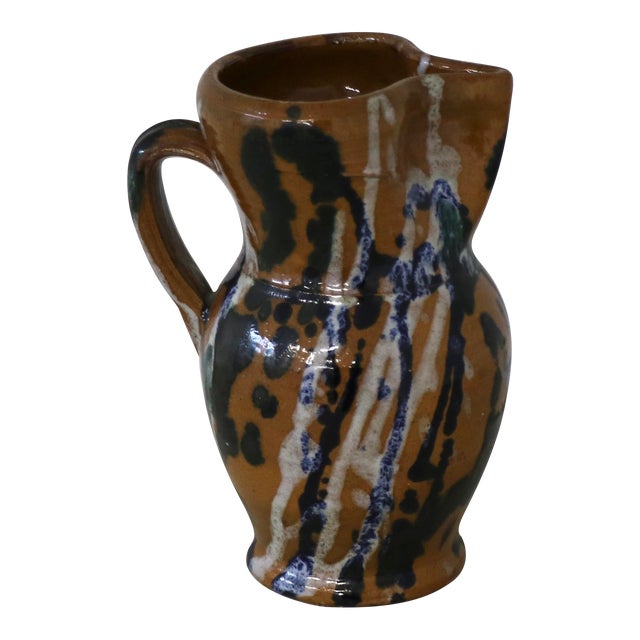1970s Handmade Splatter Paint Pitcher | Chairish
