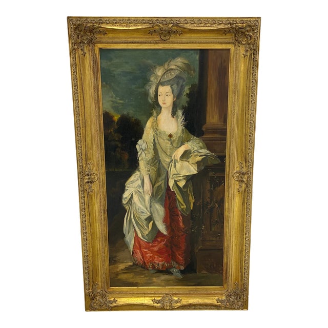 Early 20th Century French Aristocrat Woman Portrait Painting Unknown ...