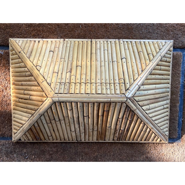 Vintage Mid 20th Century Split Reed Bamboo or Rattan Tikki Fish Tank or ...