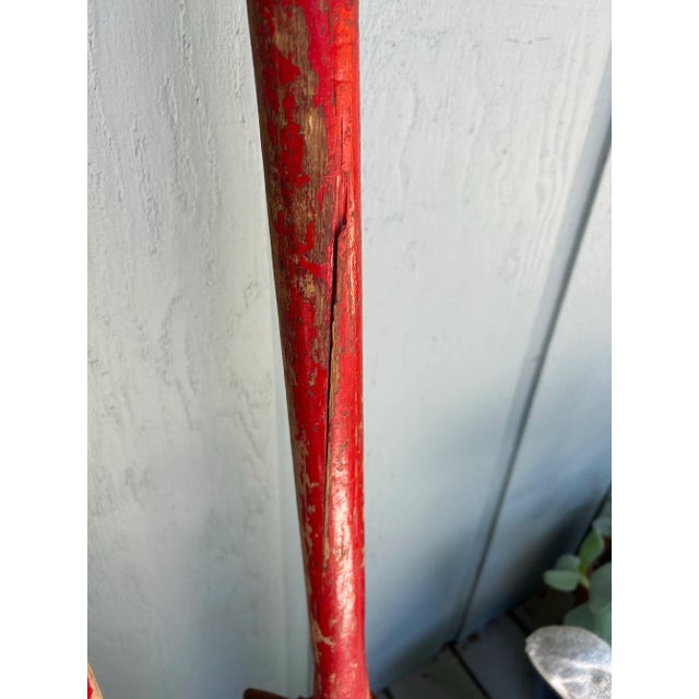 Antique Wooden Boat Oars Distressed Red a Pair | Chairish