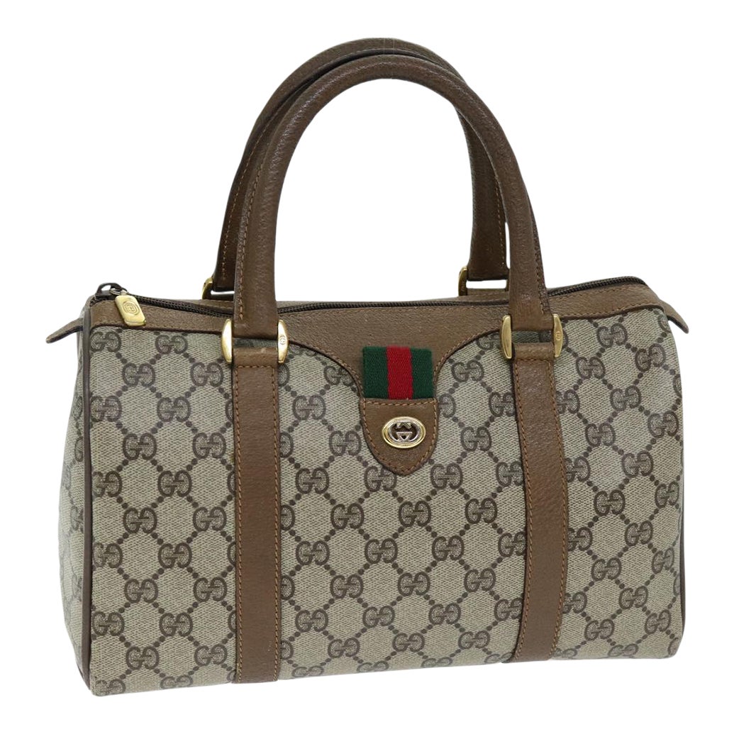 Gucci Gg Supreme Web Sherry Line Boston Bag Pvc Beige Red 40 02 006 ...