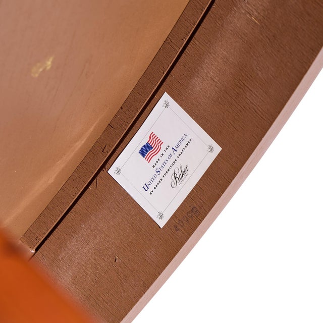 Baker Furniture Neoclassical Cherry Wood Expanding Dining Table With 2 ...