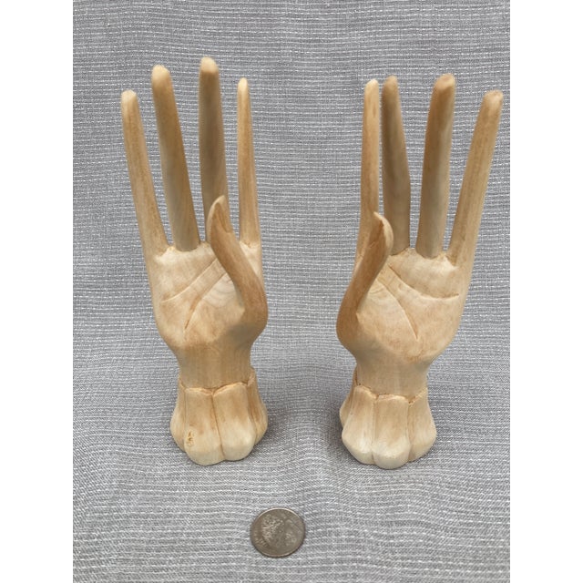 Vintage Wooden Hand Forms a Pair | Chairish