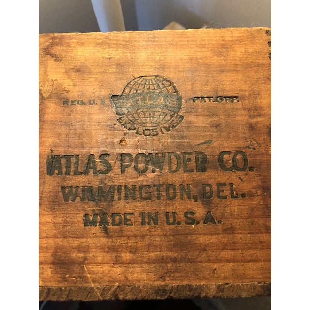 Antique Wooden Atlas Powder Co. Blasting Caps Box | Chairish