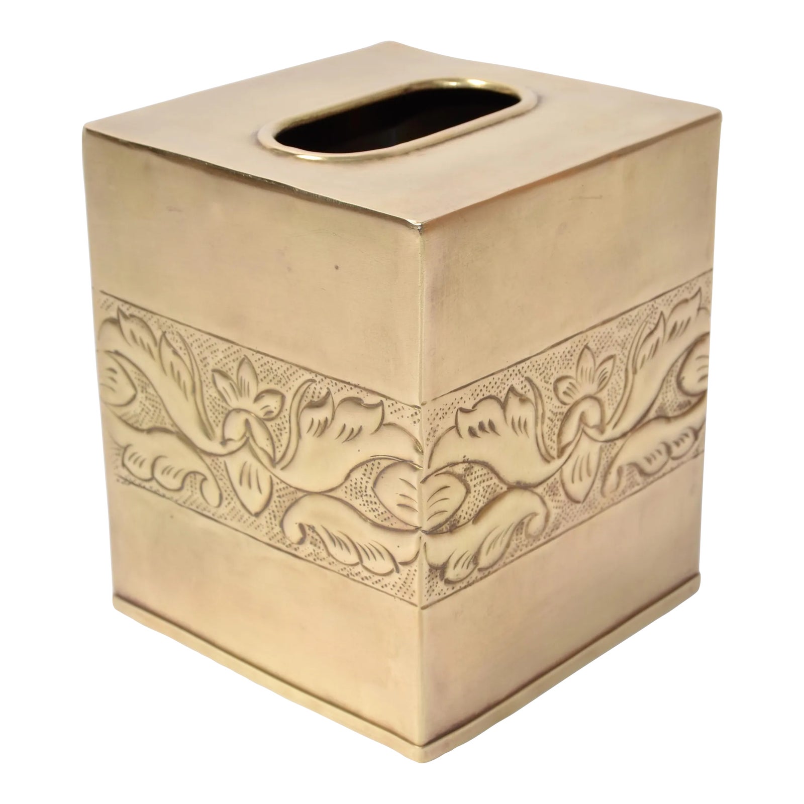 1980s Hand Embossed Bronze Acorn Motif Kleenex Tissue Box Cover India ...