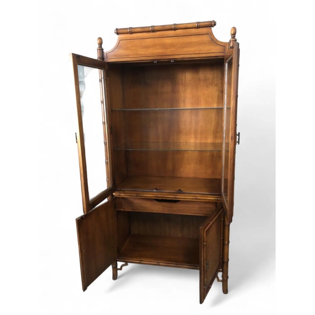 Dixie Aloha Faux Bamboo Pagoda China Cabinet | Chairish