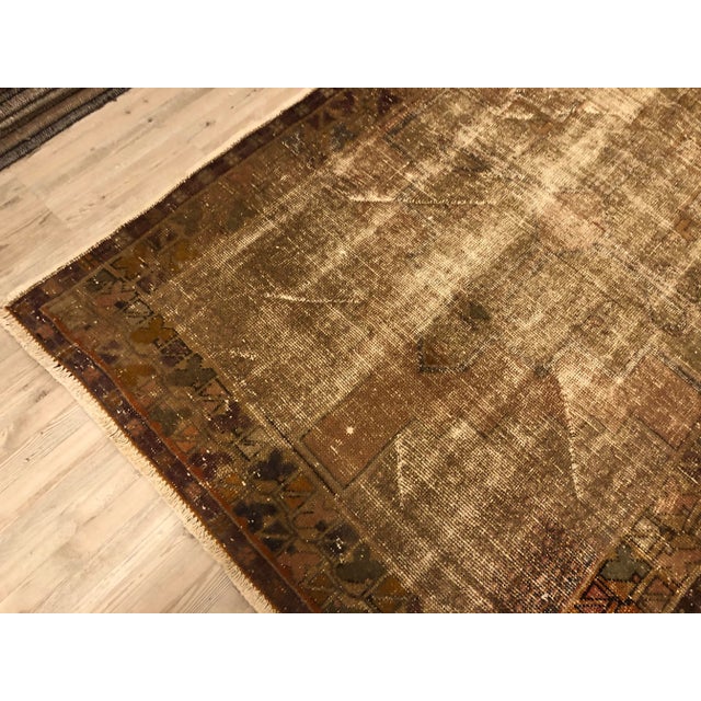 Vintage Tan Distressed Oushak Rug | Chairish