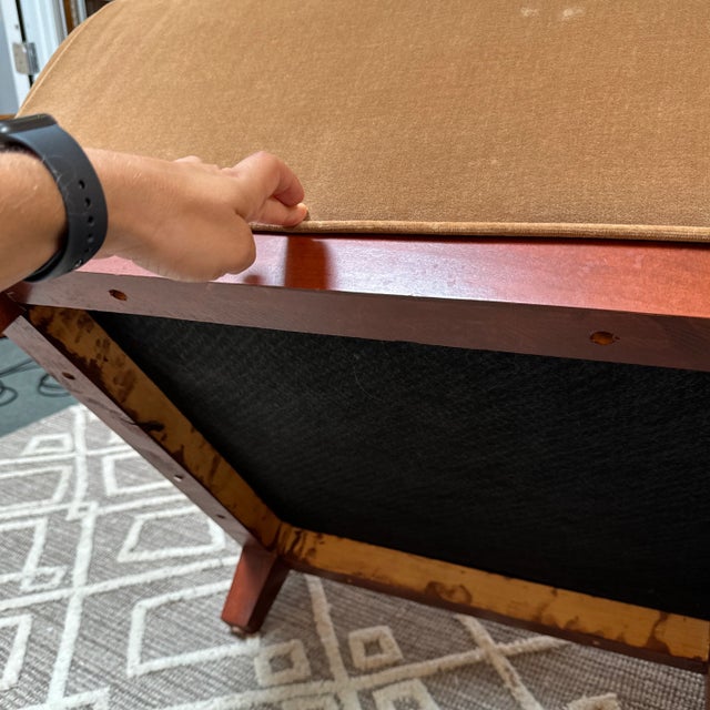 John Charles Custom Microsuede Ottoman | Chairish