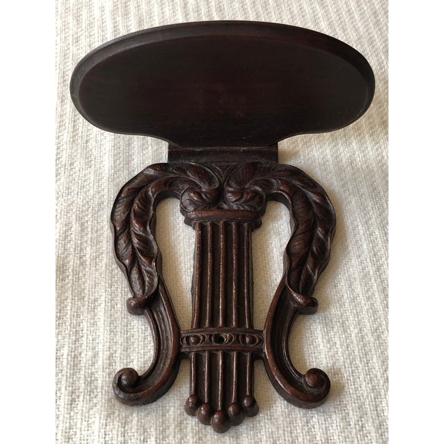 Mid-20th Century Syroco Wood Lyre Wall Shelves -- a Set | Chairish