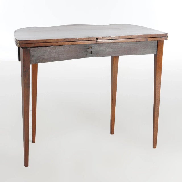 Federal Mahogany Swell Front Card Table, Bell Flower & Eagle Inlay ...