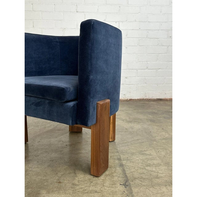 Custom Lounge Chair in Blue | Chairish